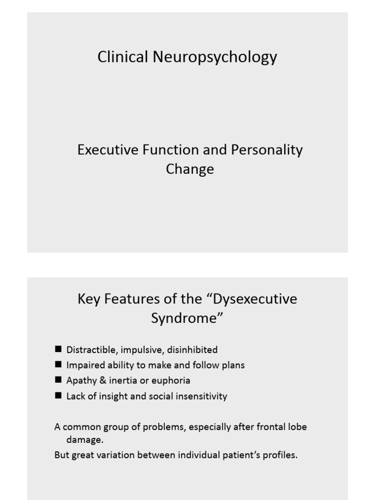 Executive Function and Personality | PDF | Executive Functions | Mental Processes
