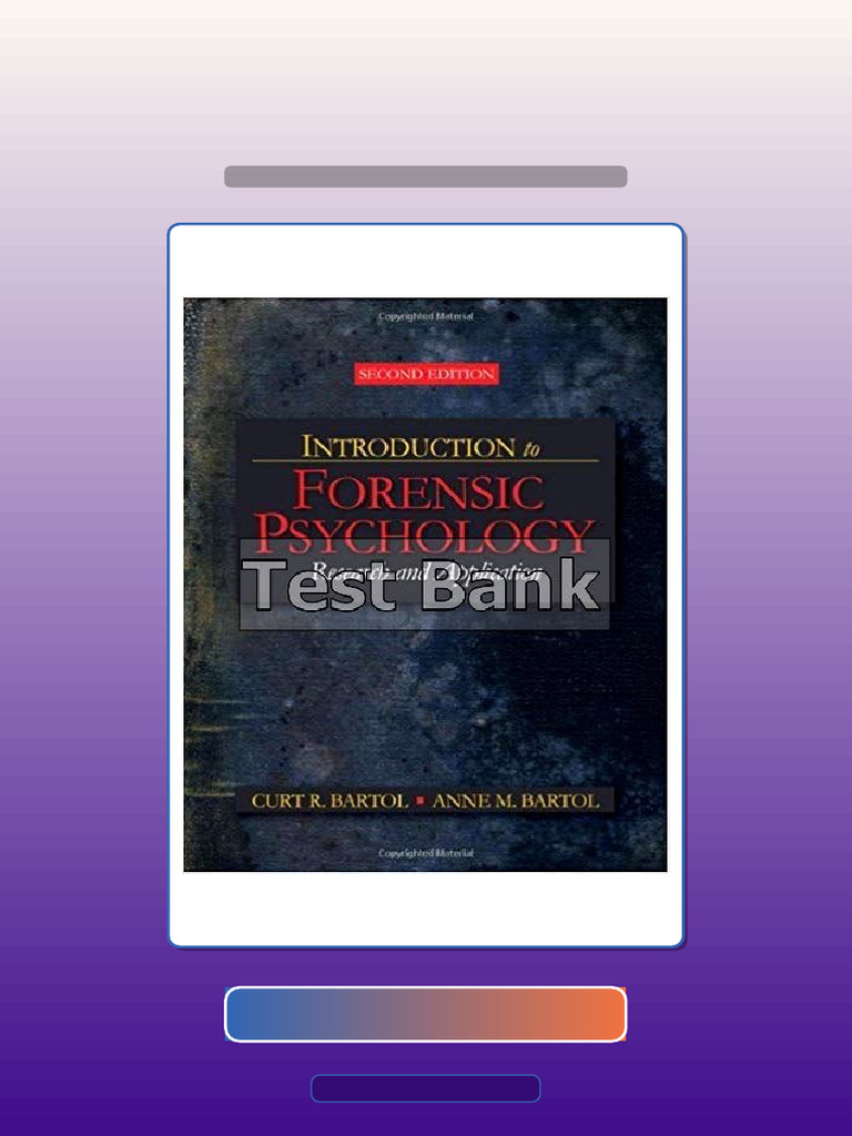 Introduction to Forensic Psychology Research and Application 5th Edition Bartol eBook and ...