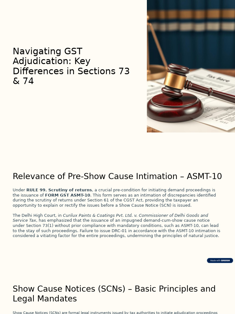 Key Differences: GST Sections 73 & 74 | PDF | Lawsuit | Taxes