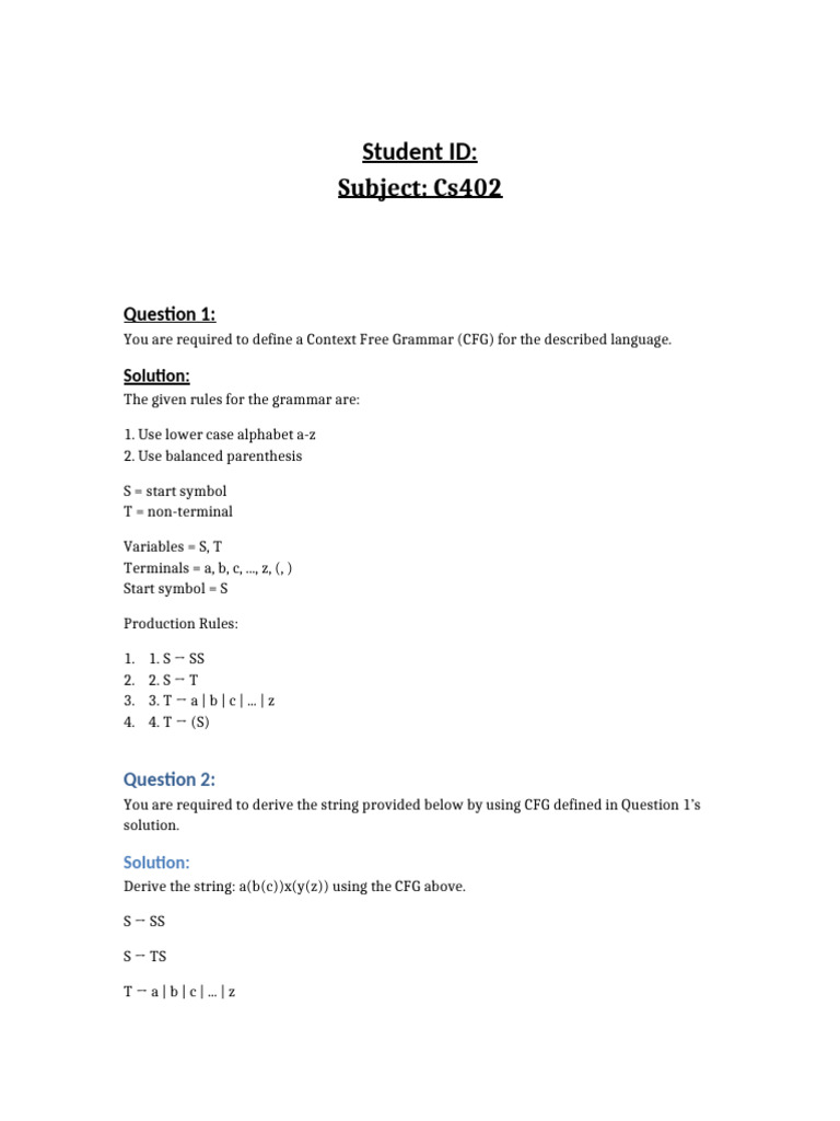 Cs402 Assignment Solution 2 (2025) | PDF