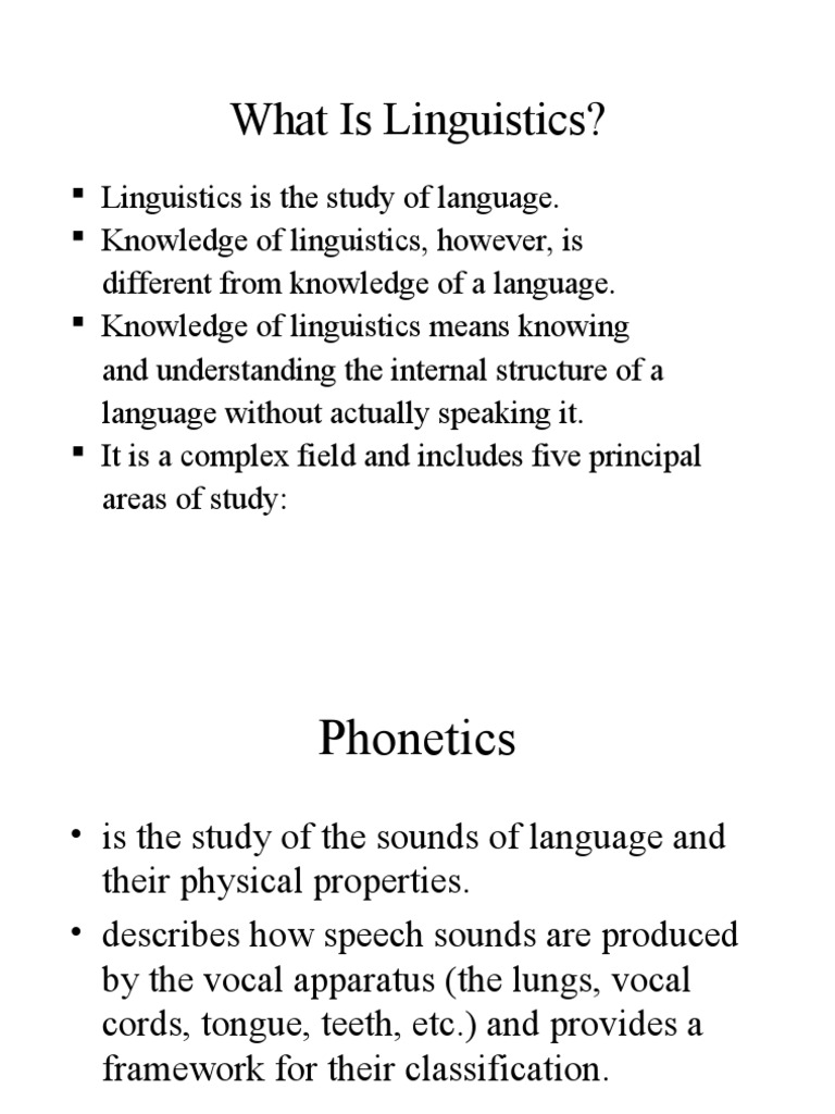 1st. Lecture Introduction - What Is Language | PDF | Word | Phonology