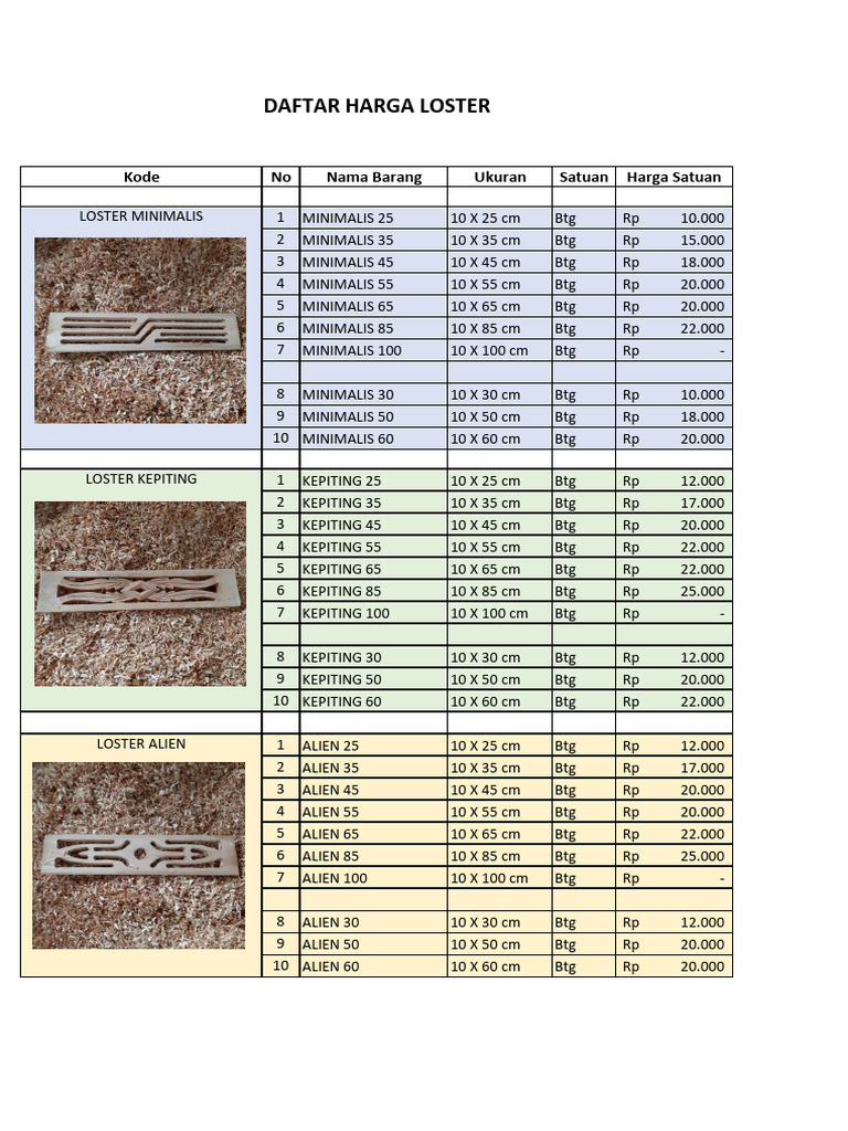 Daftar Harga | PDF