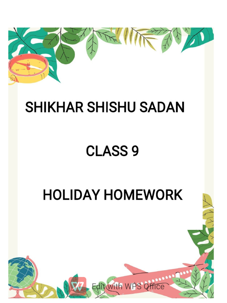 Class 9 Holiday Homework | PDF | Mixture | Physical Chemistry