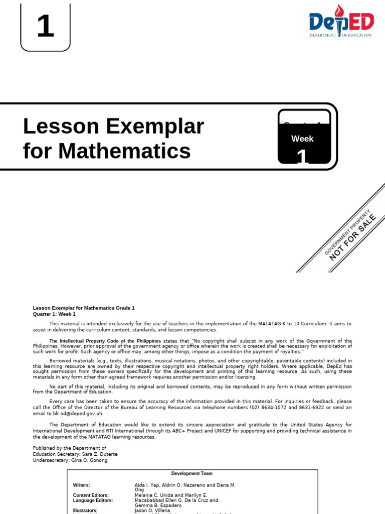 LE Math1 Q1 Wk1 Revised | PDF | Rectangle | Shape