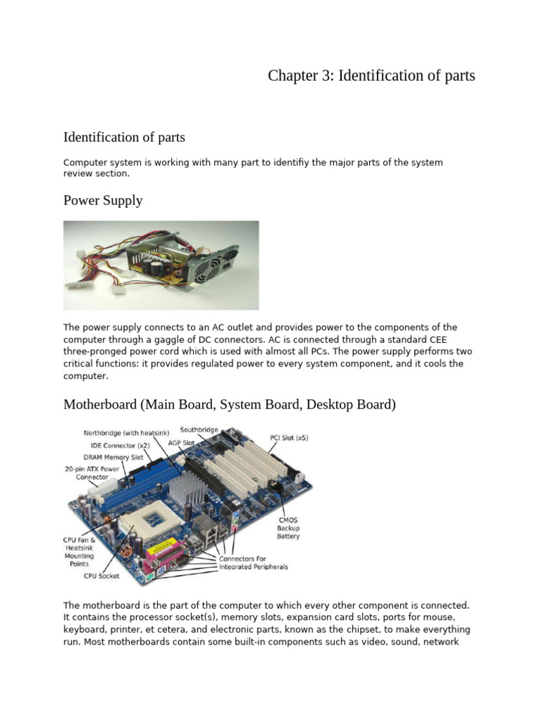 3] Identification of Parts | PDF | Computer Data Storage | Personal ...