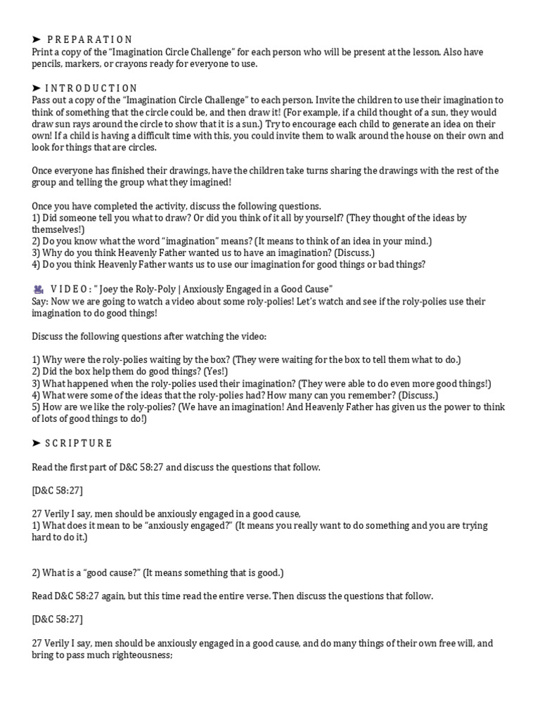 Imagination Circle Challenge Activity | PDF | Imagination