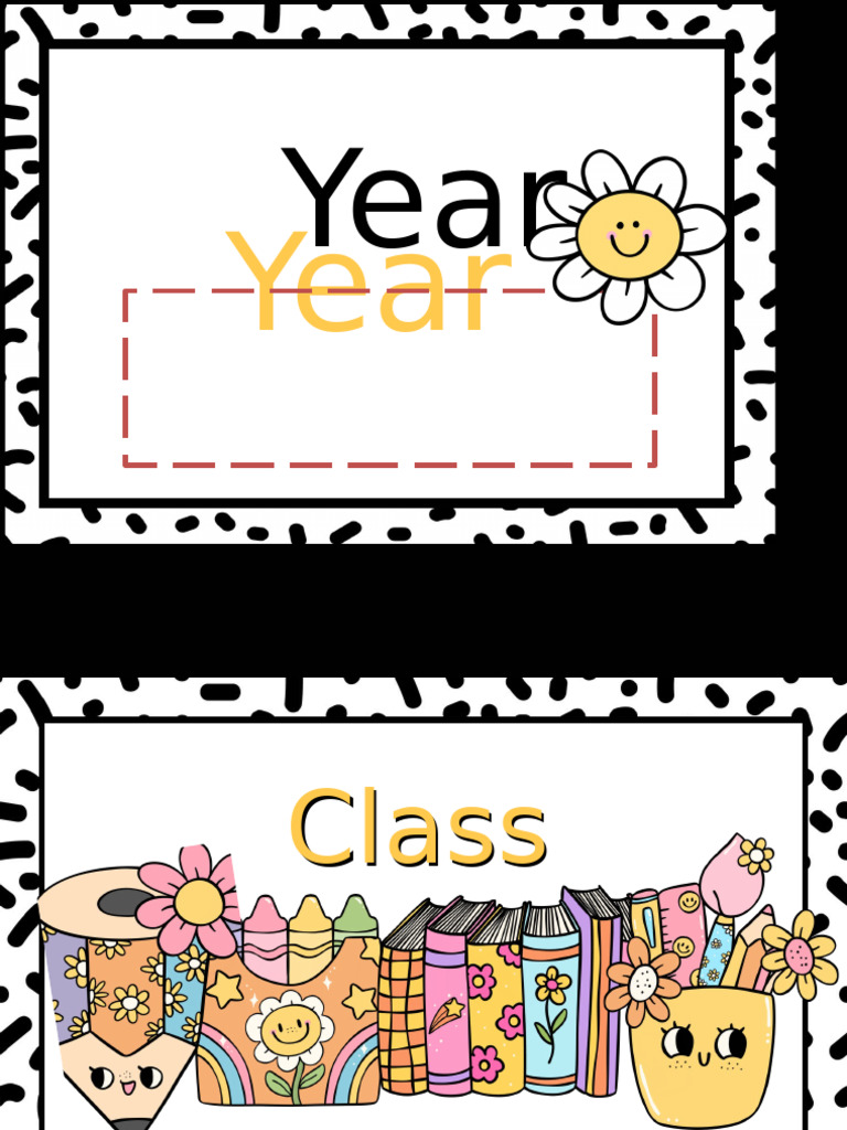 Class Reminder Poster Colorful Groovy Style | PDF
