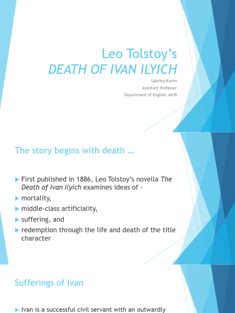 Leo Tolstoy Death of Ivan Ilyich 1 | PDF | Psychology | Behavioural ...