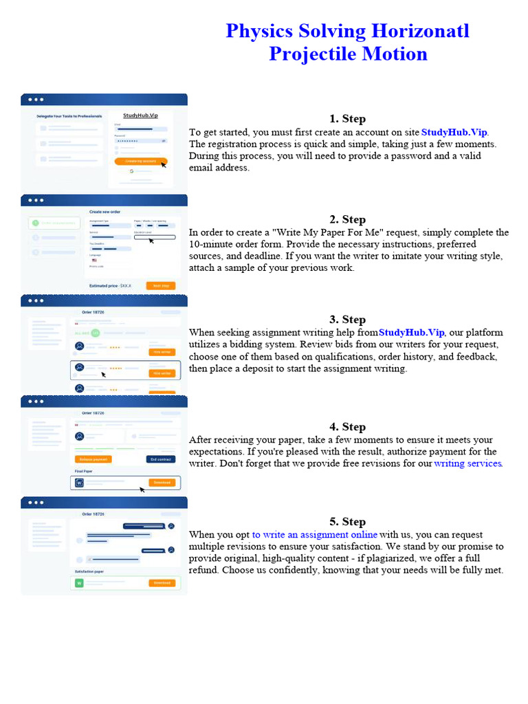 Physics Solving Horizonatl Projectile Motion | PDF