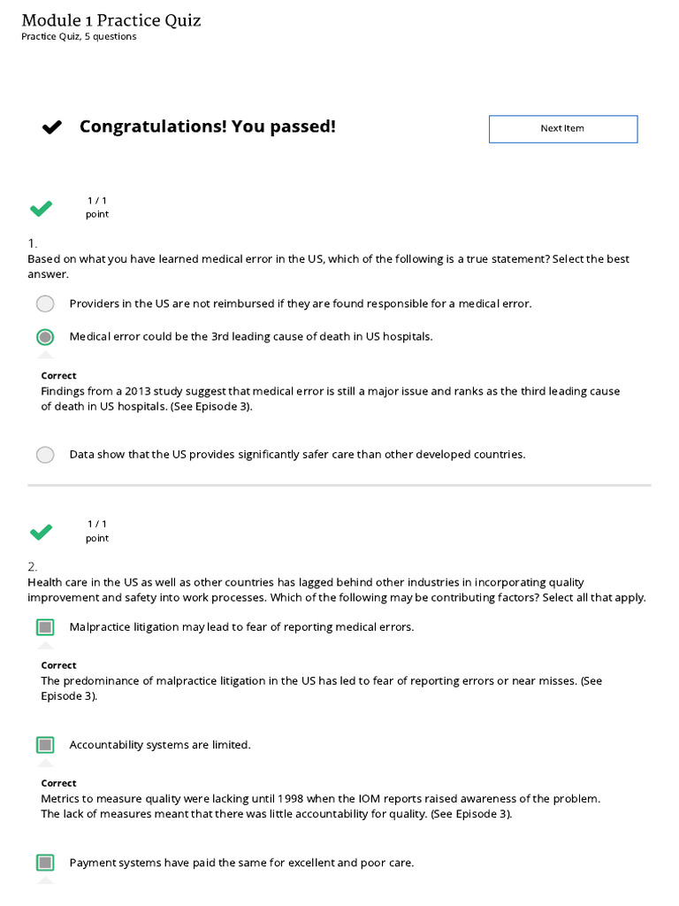 Module 1 Practice Quiz | PDF