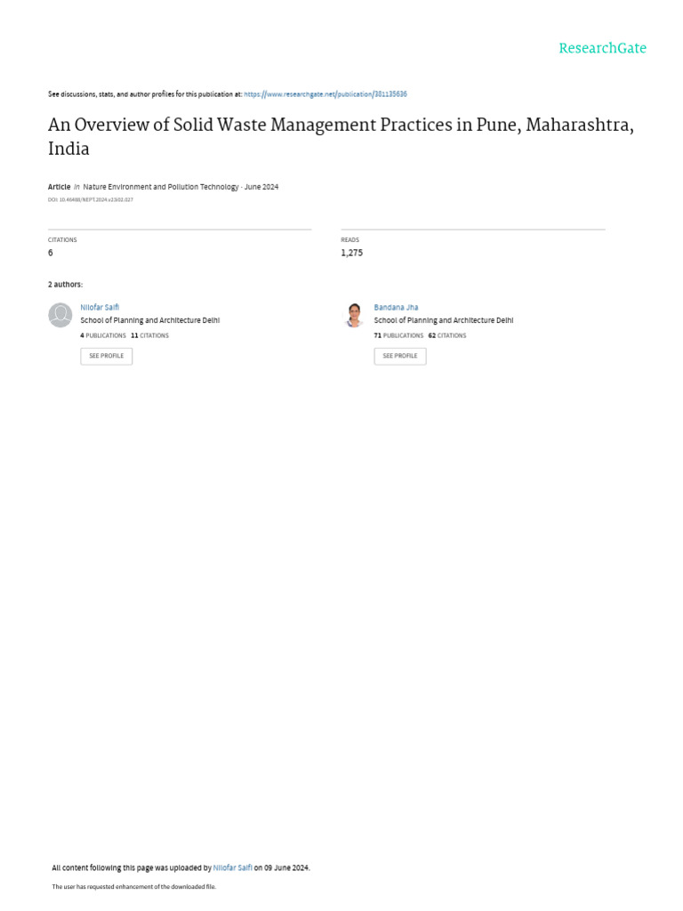 Pune's Solid Waste Management Overview | PDF | Waste | Waste Management