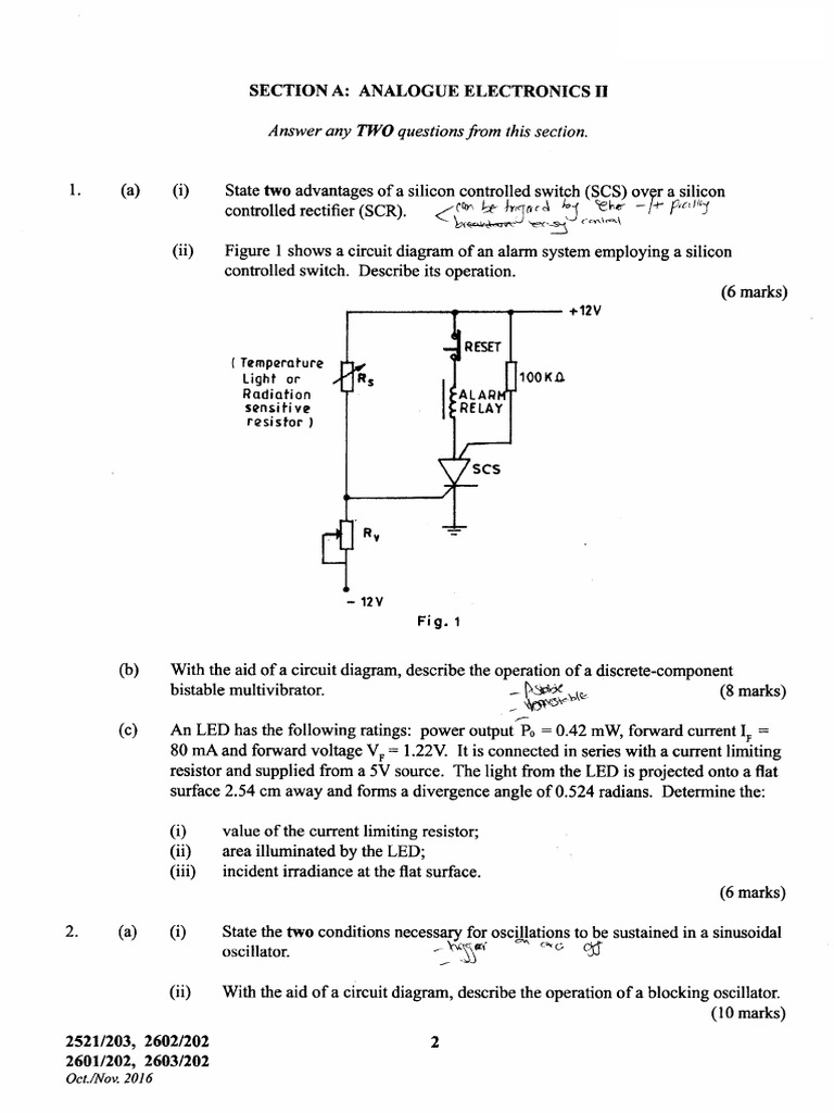 Analogue Electronics II Past KNEC Exams Nov 2016 | PDF