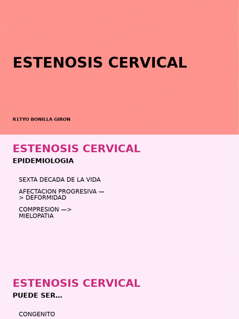 Estenosis Cervical: Diagnóstico y Tratamiento | PDF | Medicina CLINICA ...