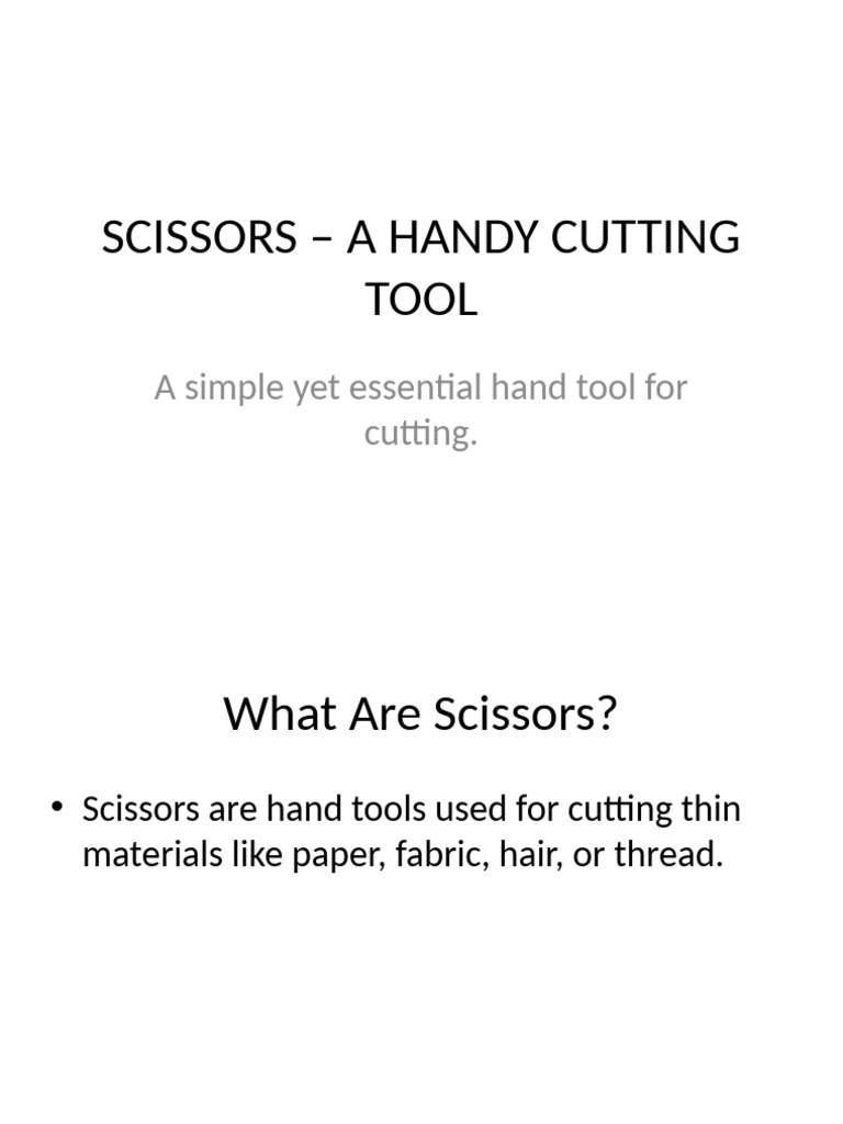 Scissors Hand Tool Presentation | PDF