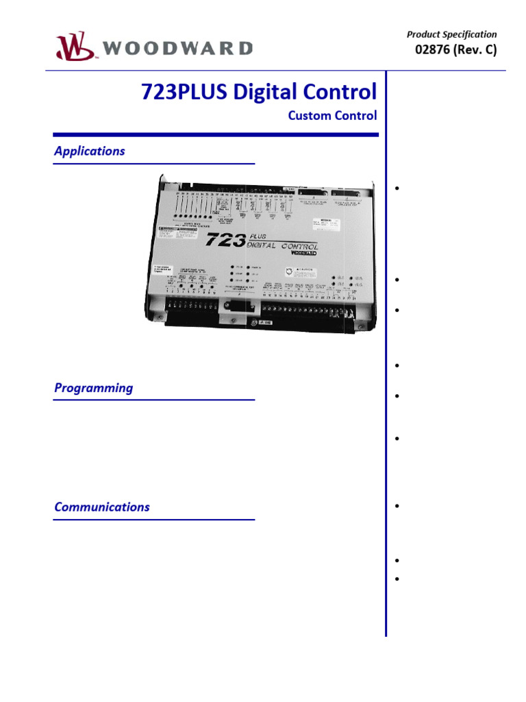 Woodward - 723 Plus Digital Control | PDF | Analog To Digital Converter | Hertz
