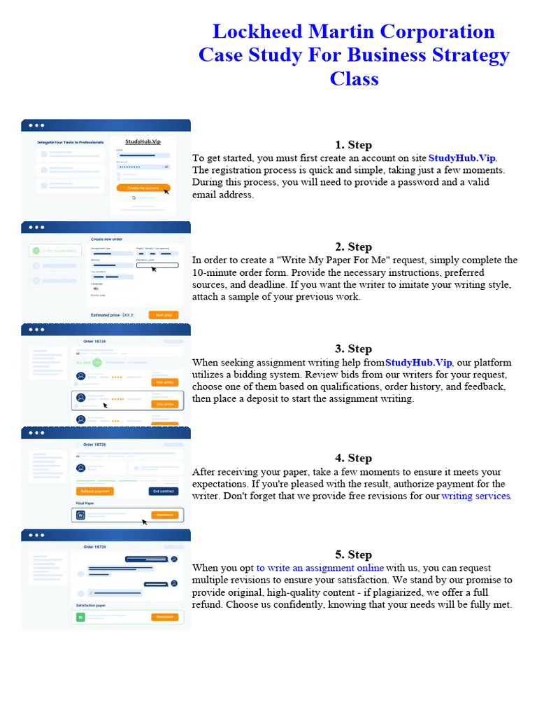 Lockheed Martin Corporation Case Study For Business Strategy Class ...