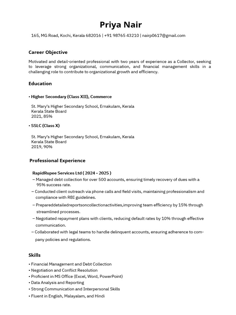 Priya Nair Resume | PDF