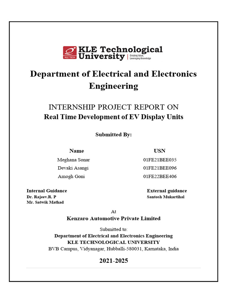 Real Time Development of EV Display Units | PDF | Embedded System ...