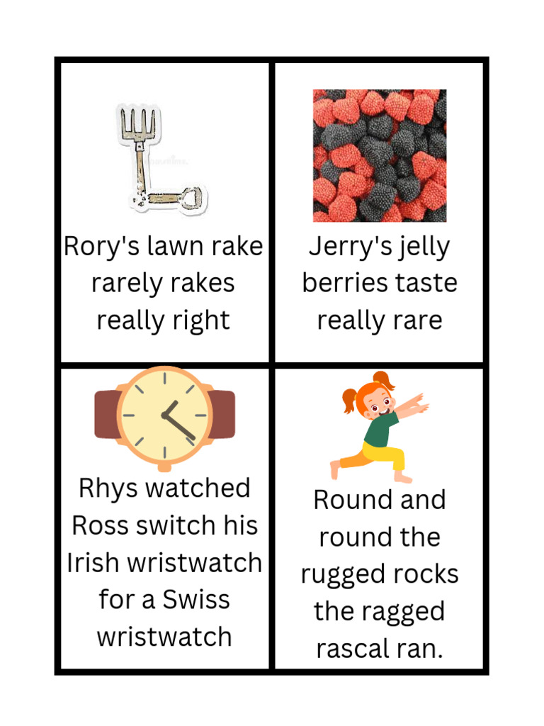 Rory's Lawn Rake Rarely Rakes Really Right Jerry's Jelly Berries Taste ...