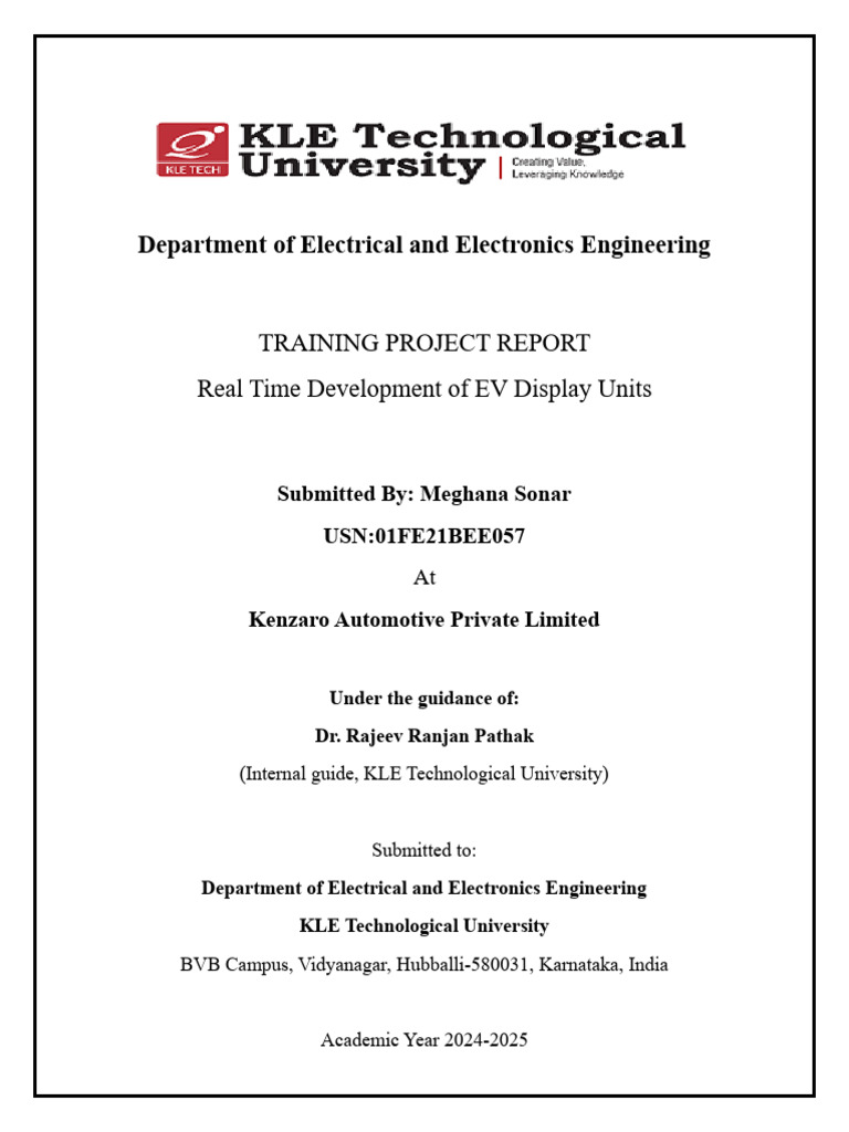 Real Time Development of EV Display Units | PDF | Electric Motor ...