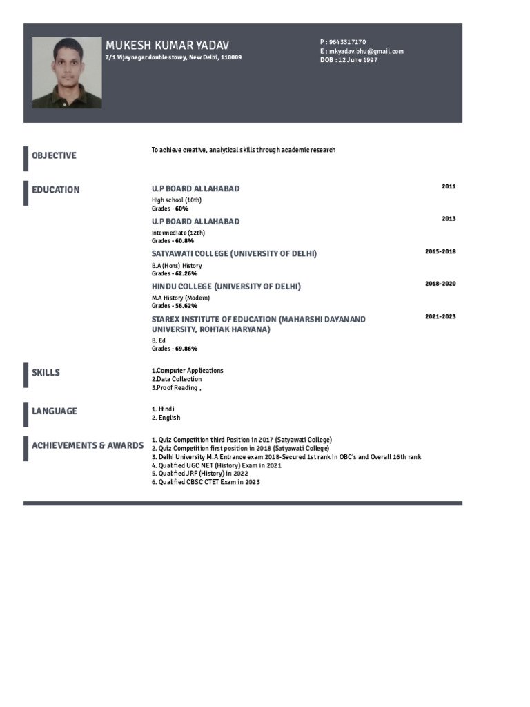 Mukesh and Qualification | PDF