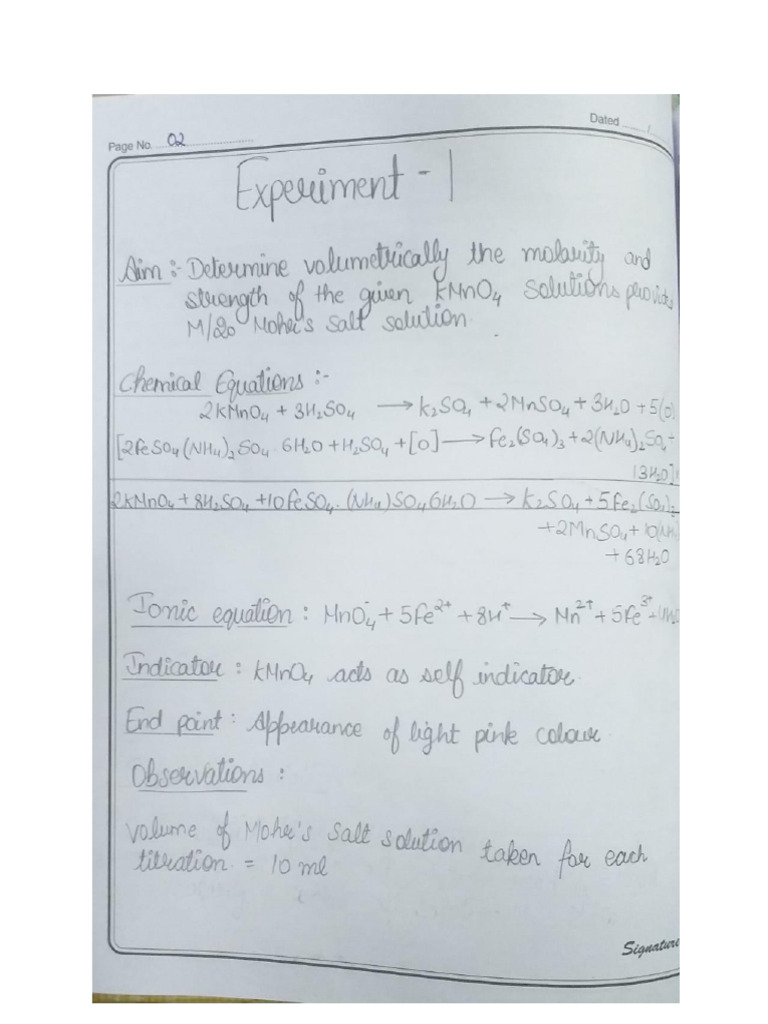 Chemistry Experiment | PDF