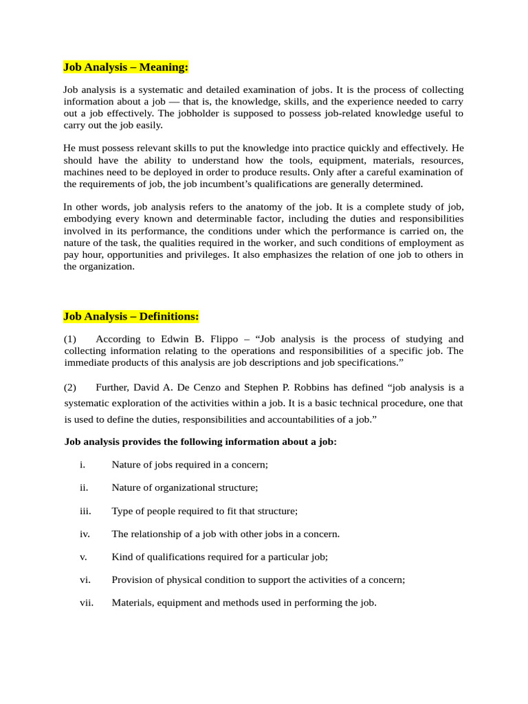 Effective Job Analysis 2 | PDF | Performance Appraisal | Business