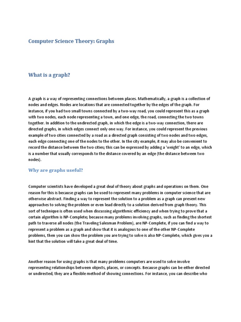Computer Science Theory Of Graphs Pdf Graph Theory Vertex Graph Theory