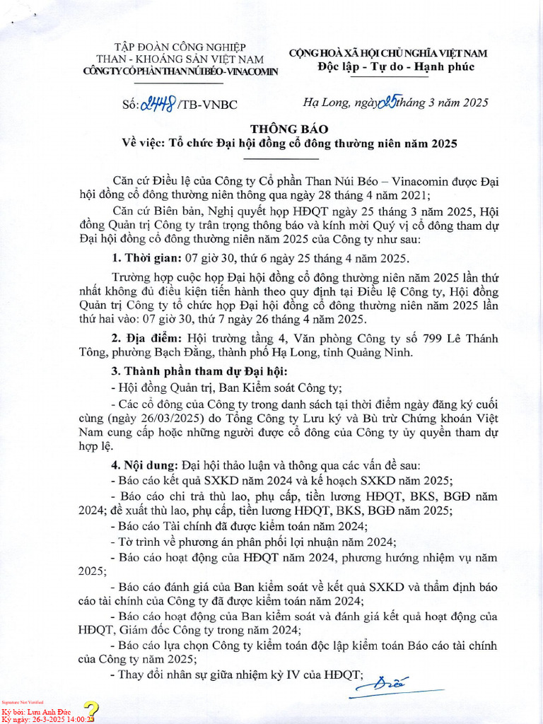 2 NBC 2025-4-1 3d7c70e Vi Tailieuhopdaihoidongcodongthuongnien 2025 | PDF