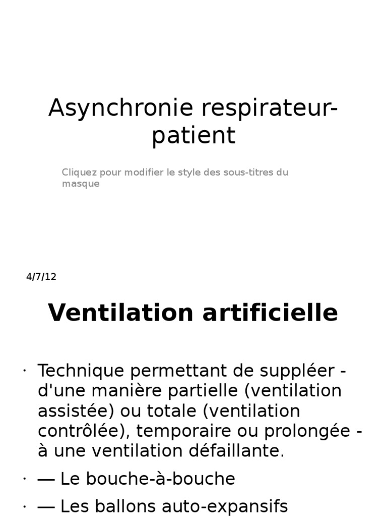 Asynchronies en ventilation artificielle | PDF | Respiration ...