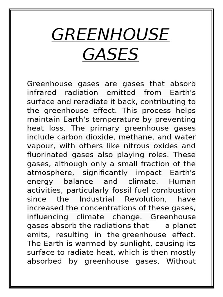 Understanding Greenhouse Gases and Effects | PDF | Greenhouse Effect ...