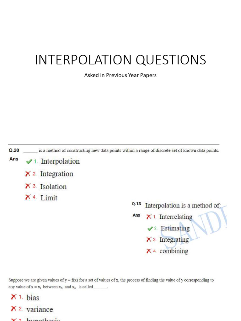 Interpolation Questions | PDF