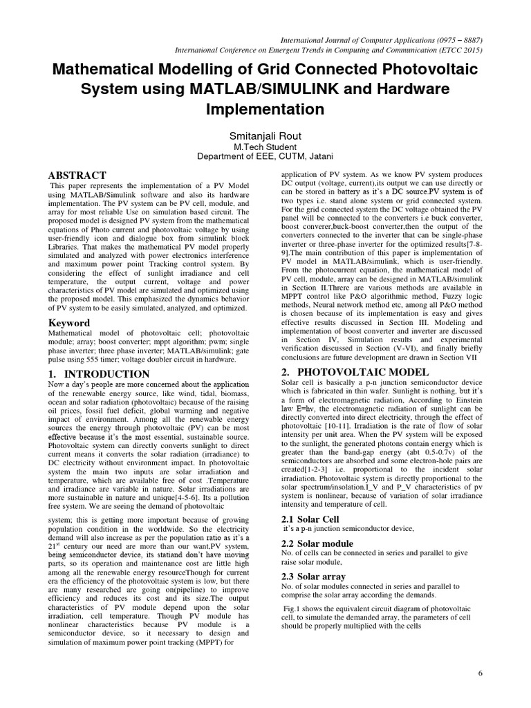 PV System Modeling with MATLAB/SIMULINK | PDF | Photovoltaics ...