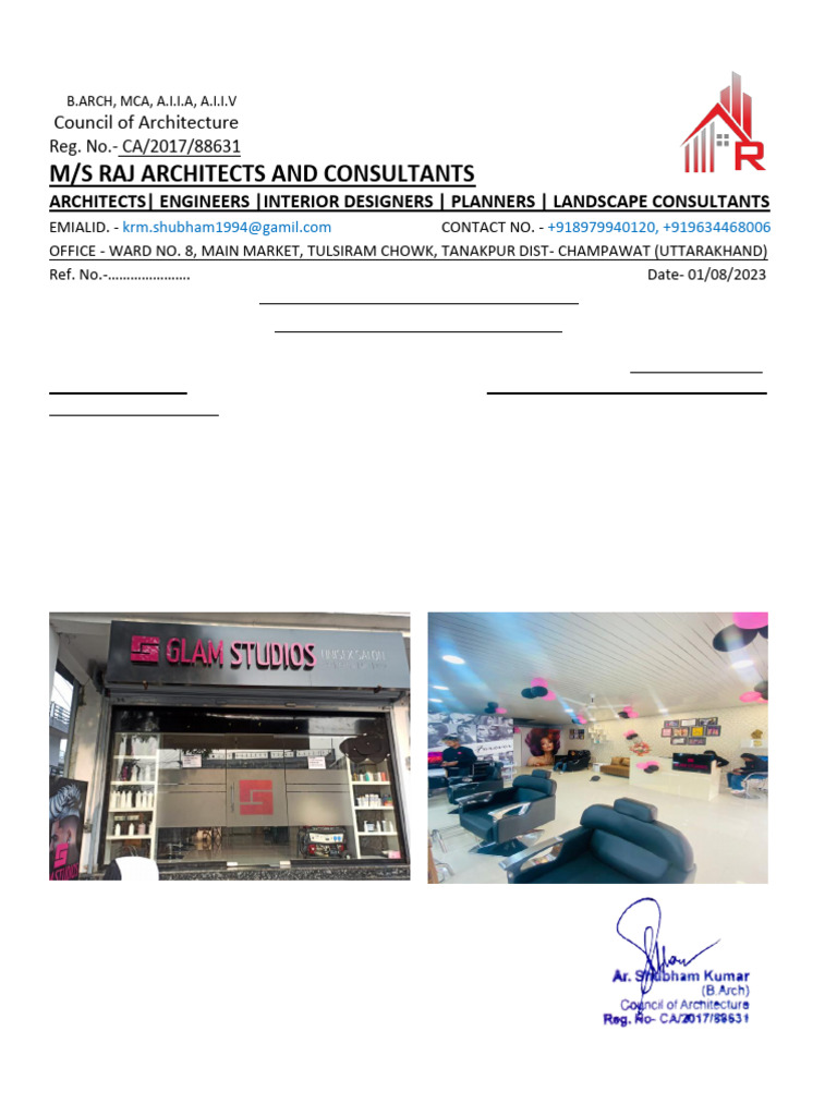 Comp. Certificate Glam Studio Salon 01082023 | PDF