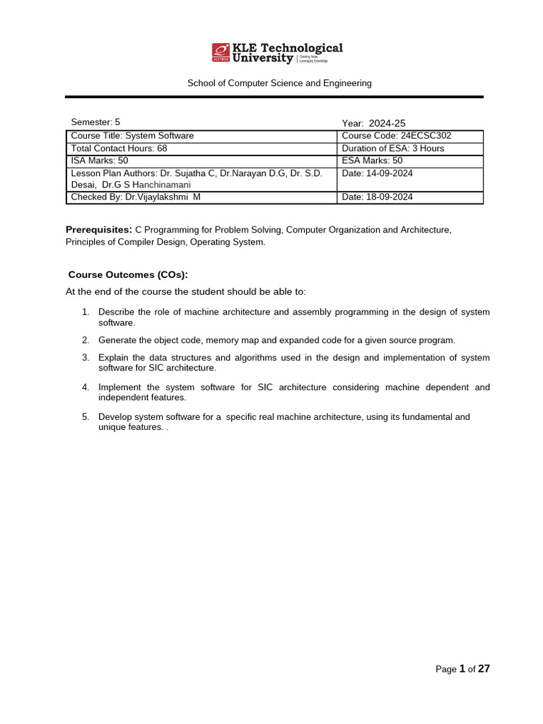 SS Lesson Plan 2024 25 Ver 7 | PDF | Assembly Language | Macro ...