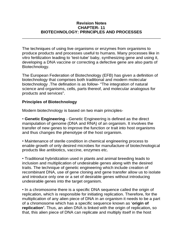 Biotechnology Principles and Processes | PDF | Molecular Cloning | Restriction Enzyme