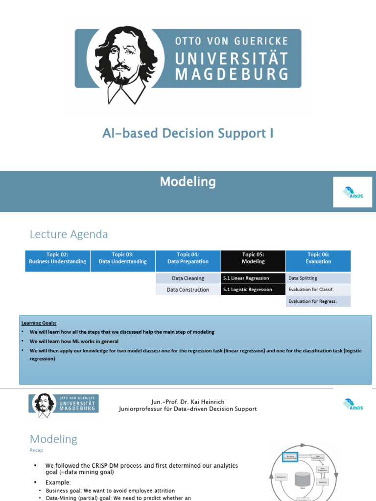 04 AIbDS I Modeling WT 2024 25 | PDF | Regression Analysis | Data Mining