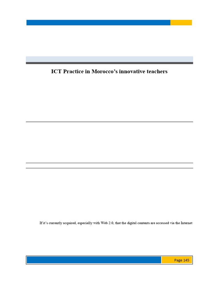 Ict Practice in Morocco S Innovative Teachers 10cvj6cu7u | PDF ...