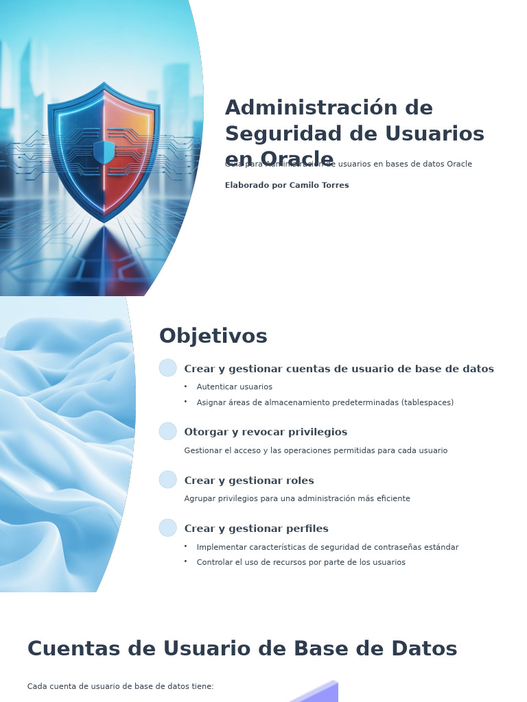 Administracion de Seguridad de Usuarios en Oracle | PDF | Autenticación | Bases de datos