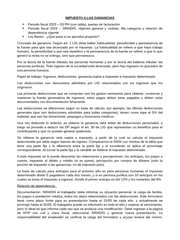 Impuesto A Las Ganancias | PDF | Impuestos | Inversiones