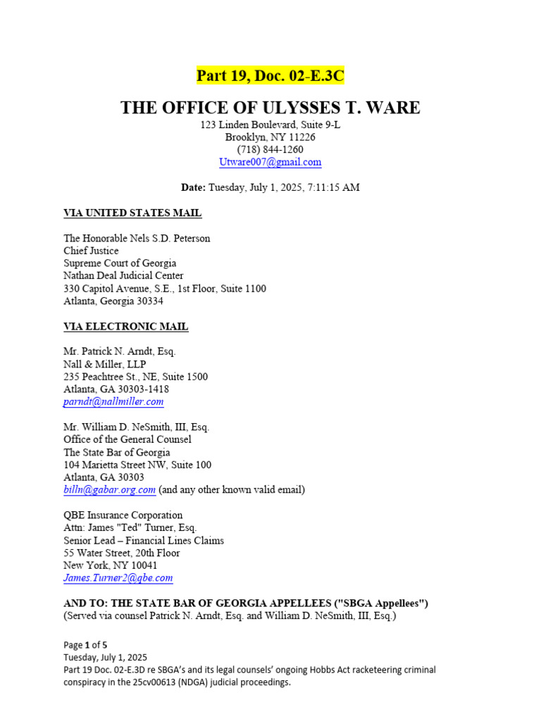 (02-E.3C) 07.01.25 Re Office of The Chief Justice Sup. CT of GA Re ...
