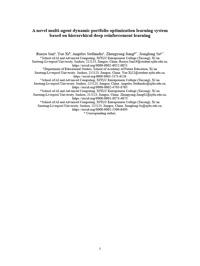 A Novel Multi-Agent Dynamic Portfolio Optimization Learning Systembased On Hierarchical Deep ...