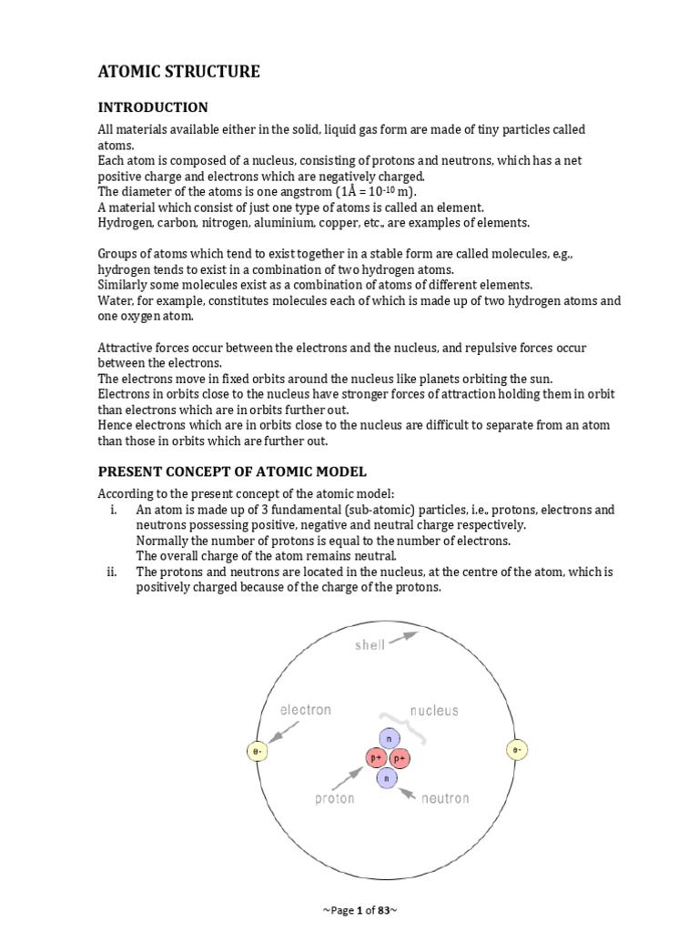 d8 Engineering Materials Handout Part 1 of 3 | PDF | Atoms | Atomic Nucleus