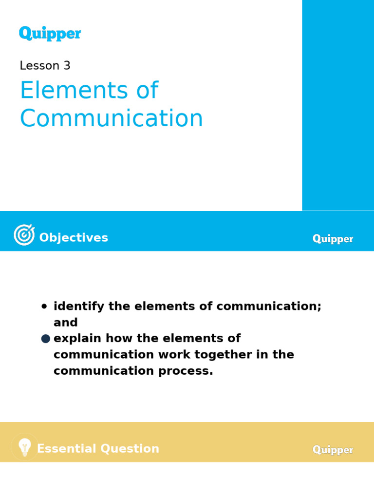 Oral Communication - Unit 1 - Lesson 3 - Elements of Communication ...