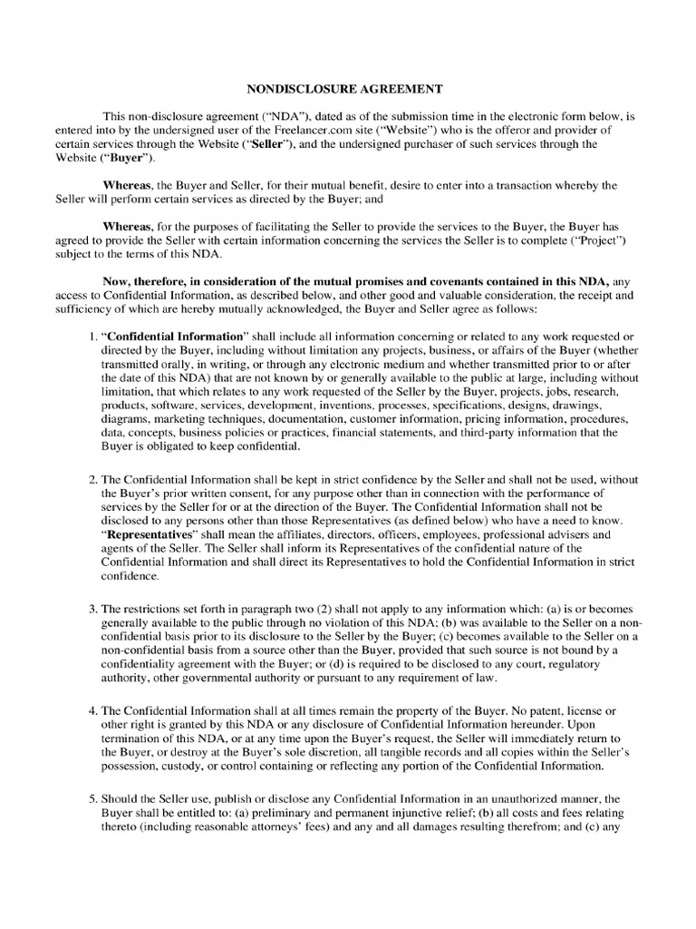 Freelancer Non-Disclosure Agreement | PDF