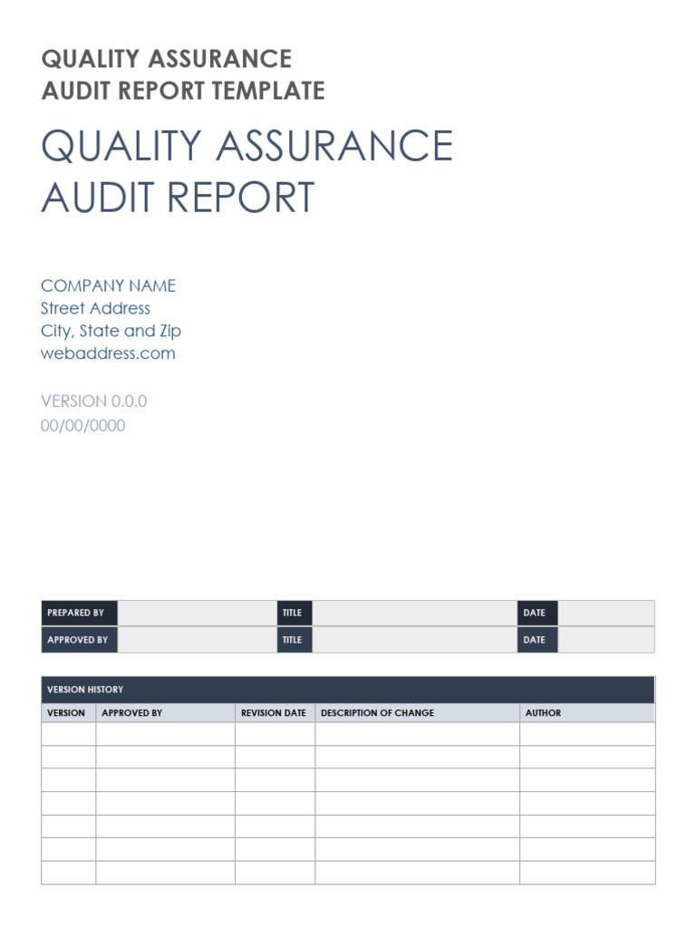 Quality Assurance Audit Report | PDF