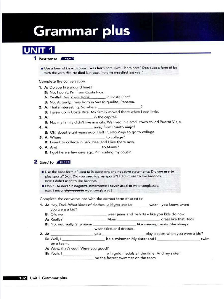 Unit1 Grammar Focus | PDF