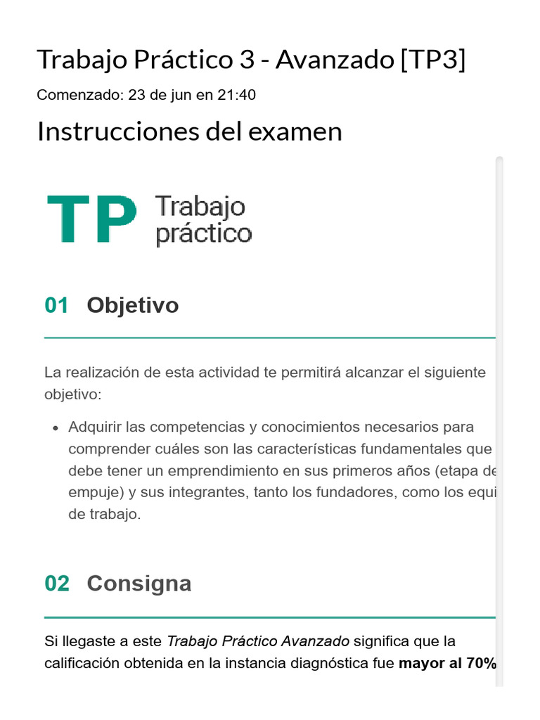 86.67% Desarrollo Emprendedor - Avanzado TP3 Junio 2025 | PDF | Iniciativa empresarial ...