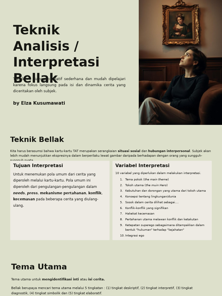 Pertemuan 5 - Tokoh Dan Konflik (Teknik Bellak) | PDF