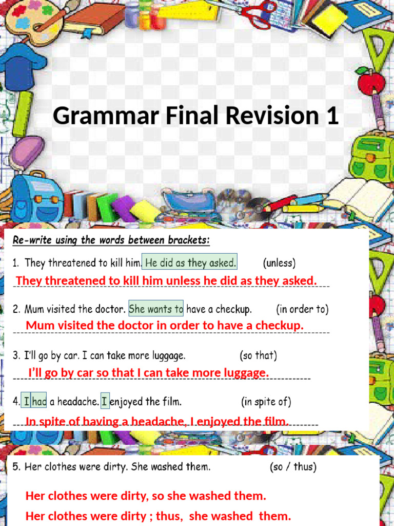 Grammar Final Revision 1 | PDF